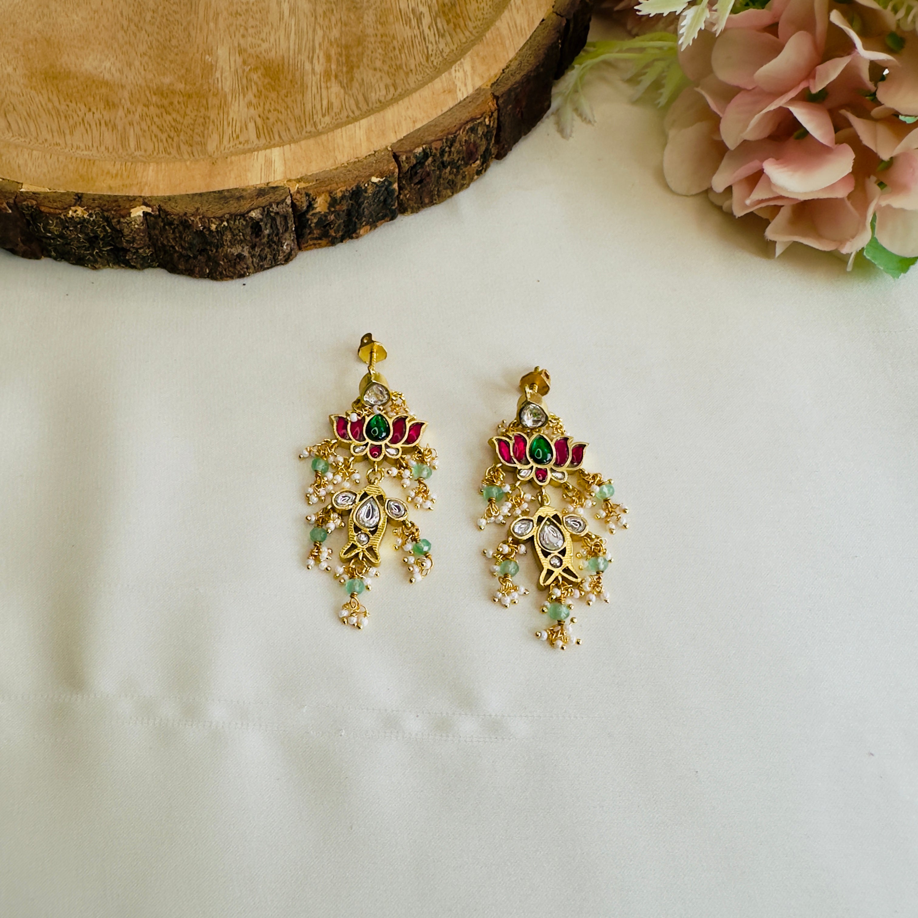 Lotus Design Jadau Danglers – Stridhan